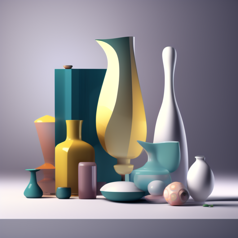 KREA AI - Create a 3D render of various design objects, insp...