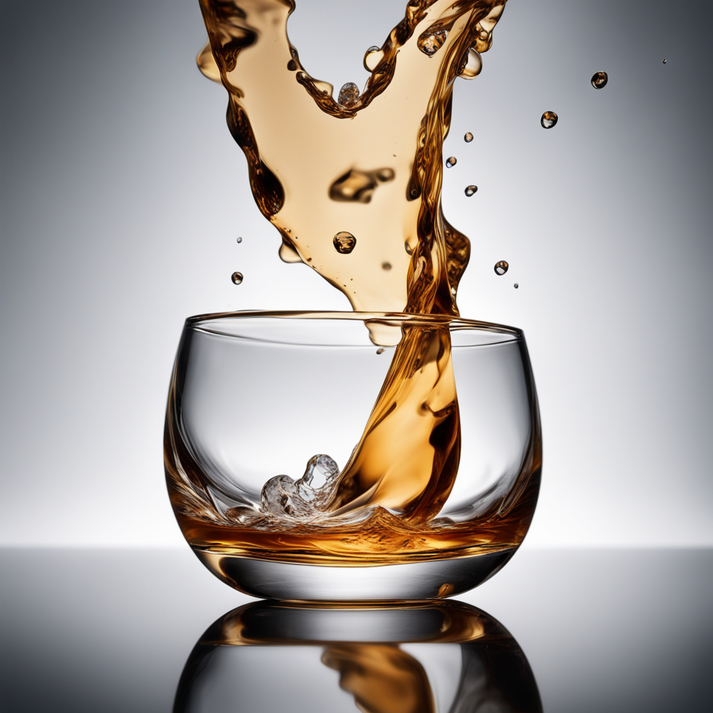 KREA AI - Close-up shot of a single, golden whisky drop fall...