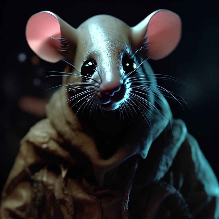 KREA AI - cosmic horror humanoid rat