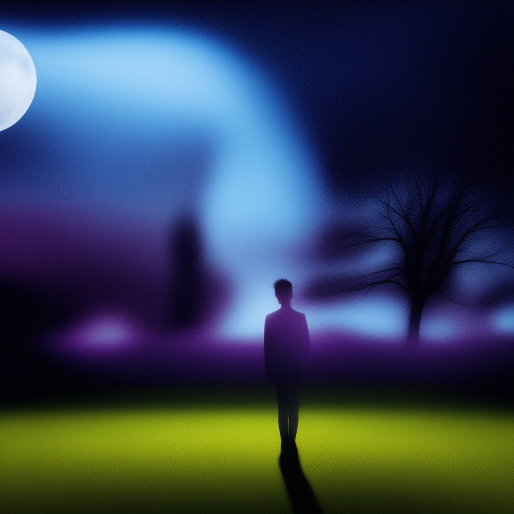 KREA AI - Nightfall, moonlight, city park, big open field, h...