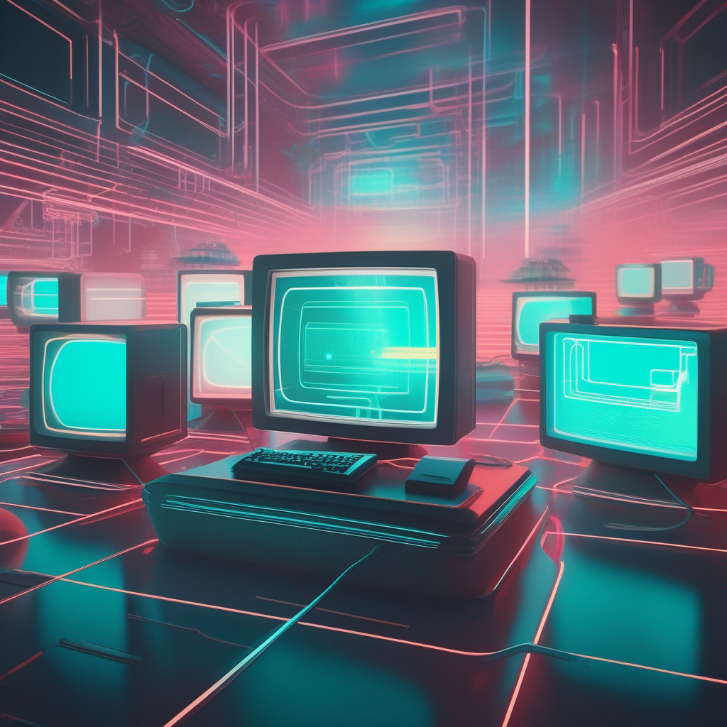 KREA AI - A vintage tech scene featuring retro computer moni...