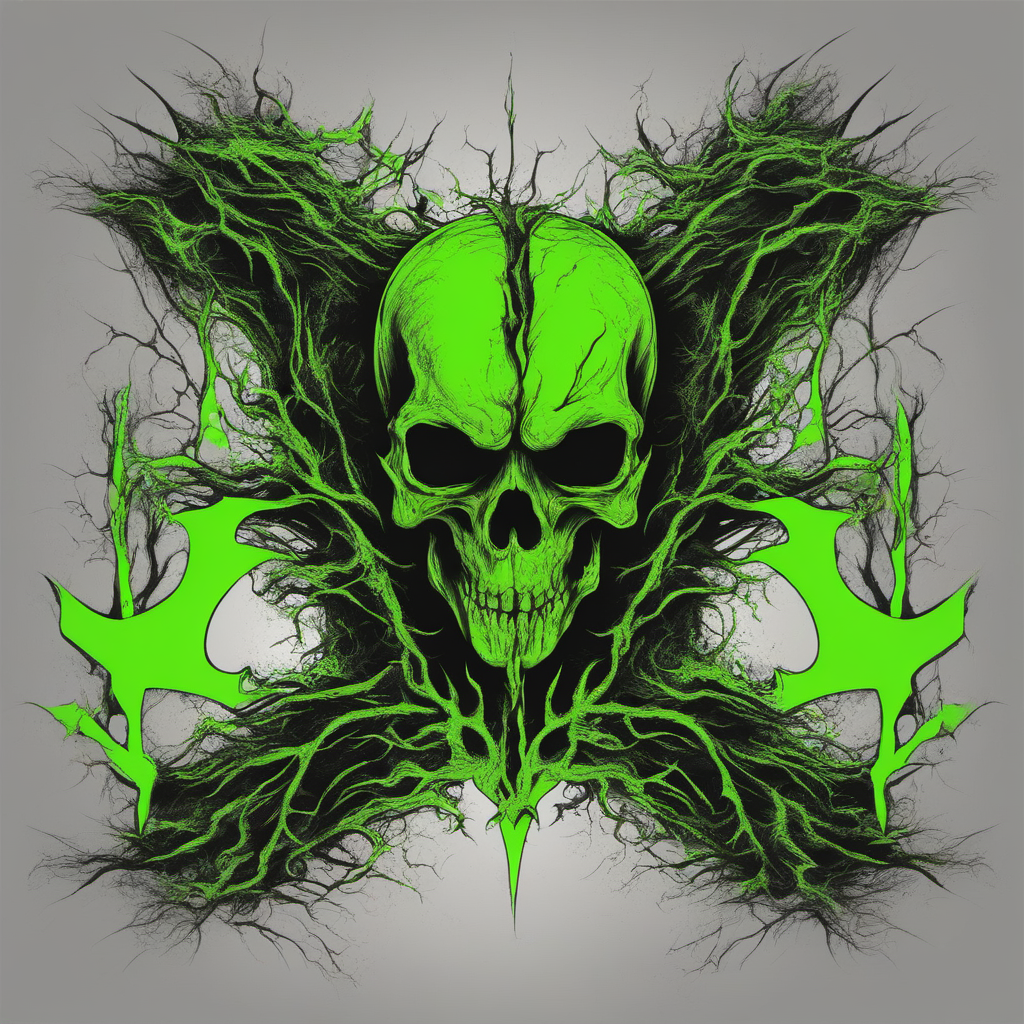 KREA AI - death metal abstract roots logo vector shapes, flu...