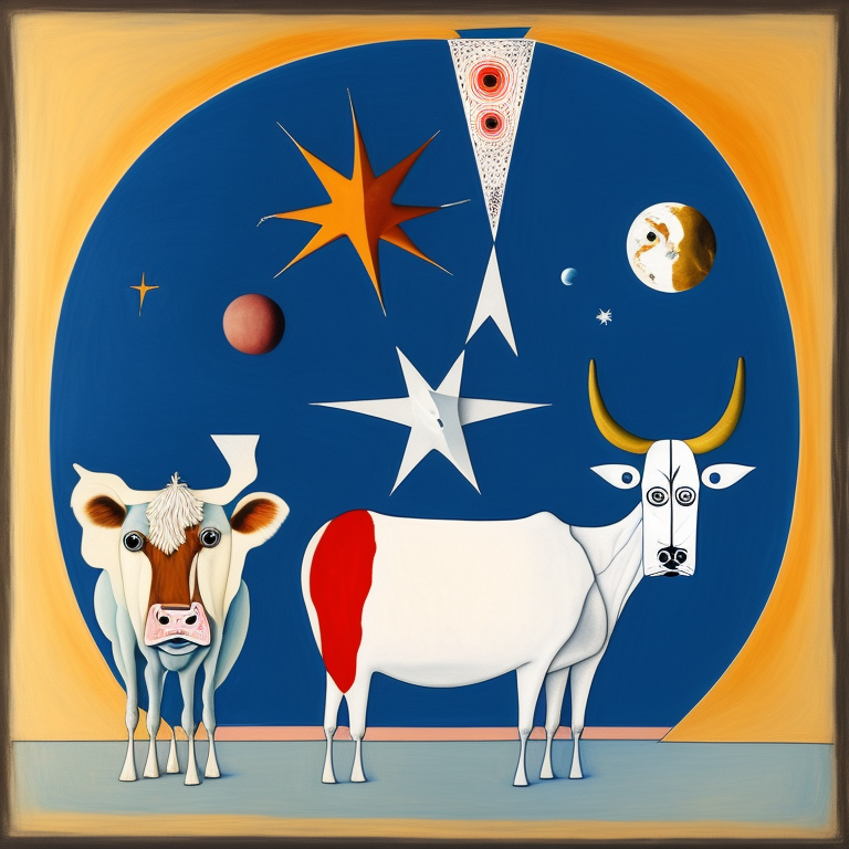 KREA AI - A Cow and a Camel and a Finch Exploded in Space. W...