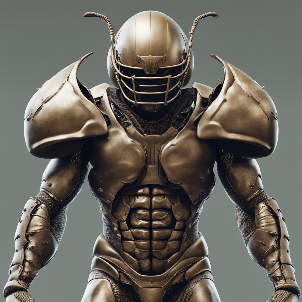 KREA AI - an American football player with insect body parts...