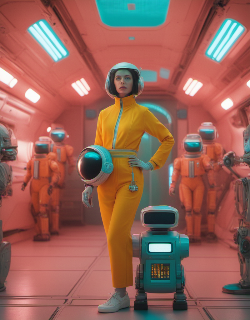 KREA AI - 8K realistic movie still of woman and robots on a ...