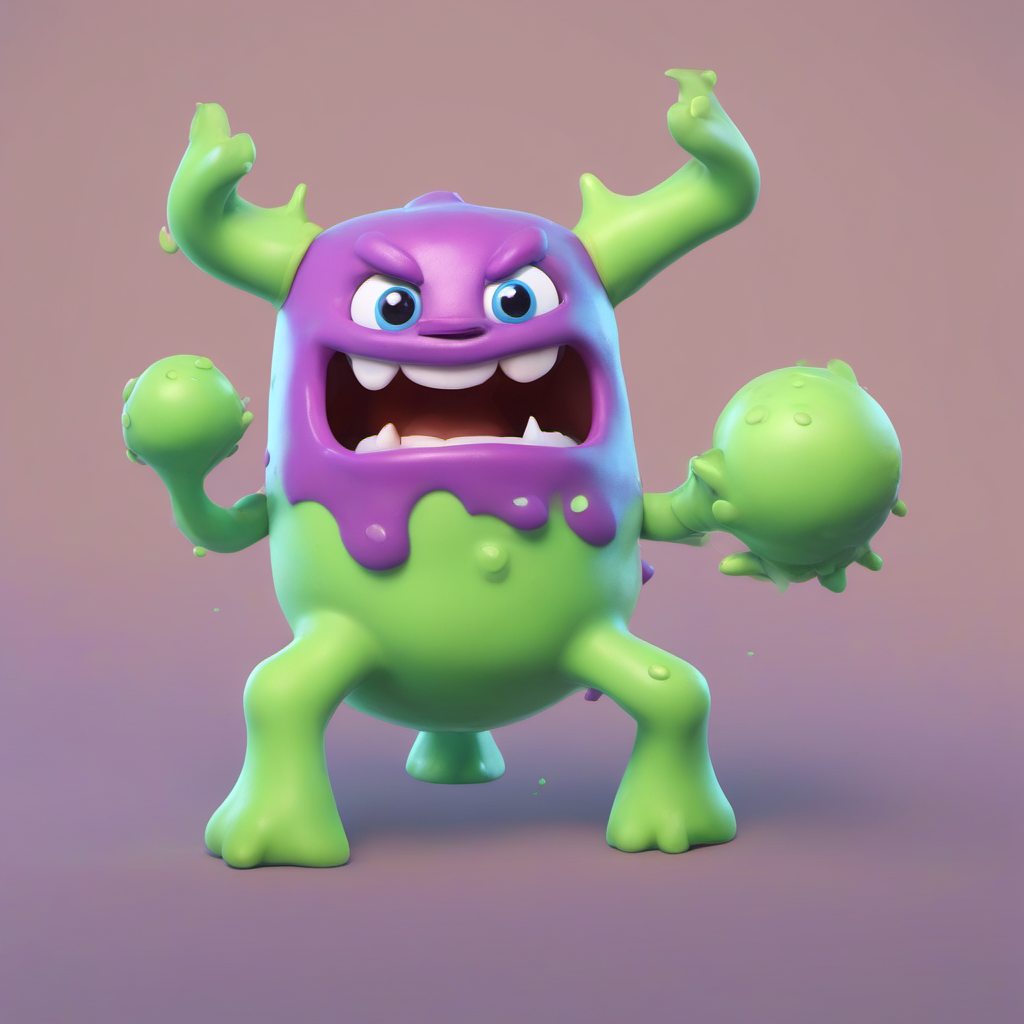 KREA AI - slime monster, full body, blender 3d, artstation a...