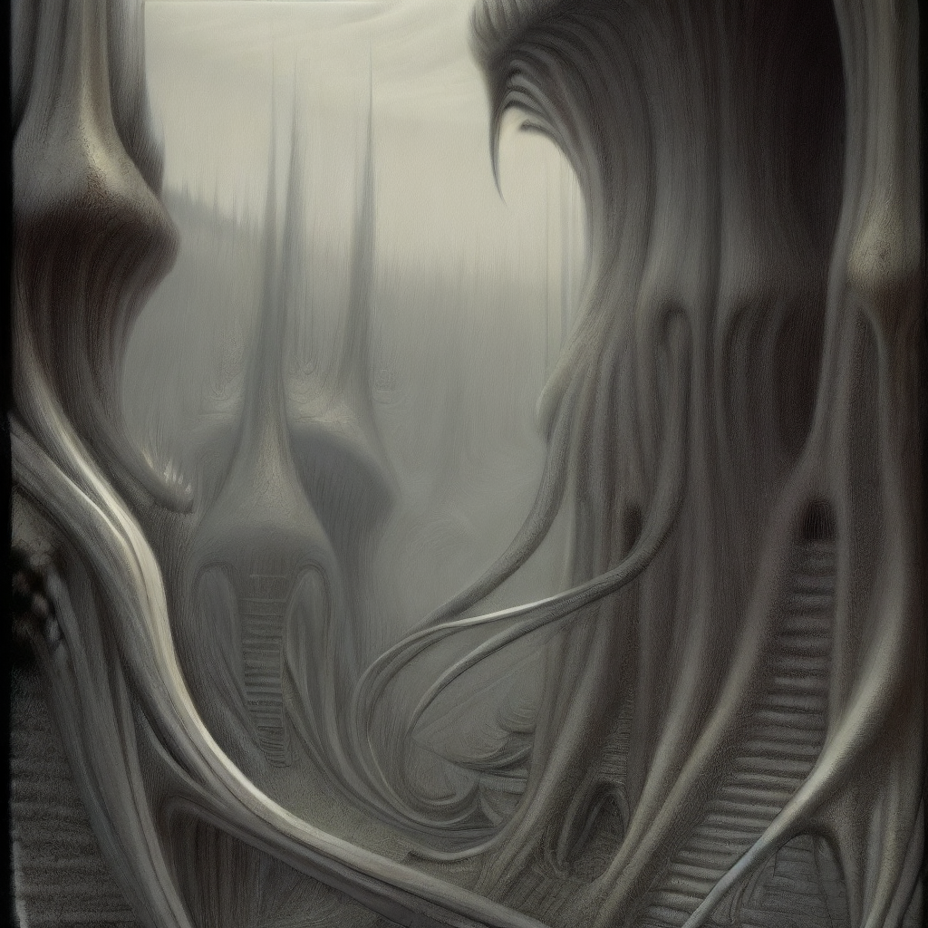 Krea Ai Landscape By H R Giger By Wlop Pencil Art Col
