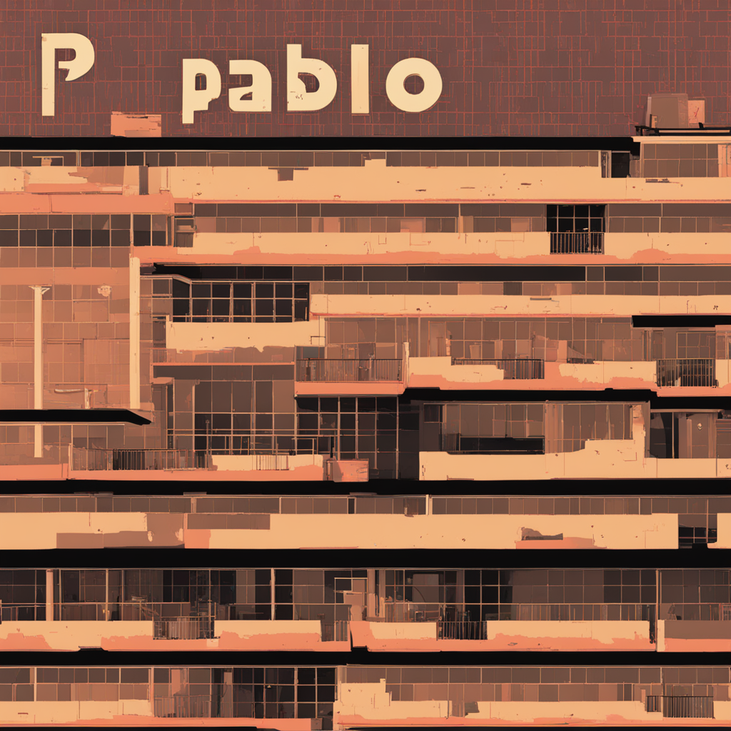 KREA AI - Word "Pablo" from buildings. All in Blade Runner 2...