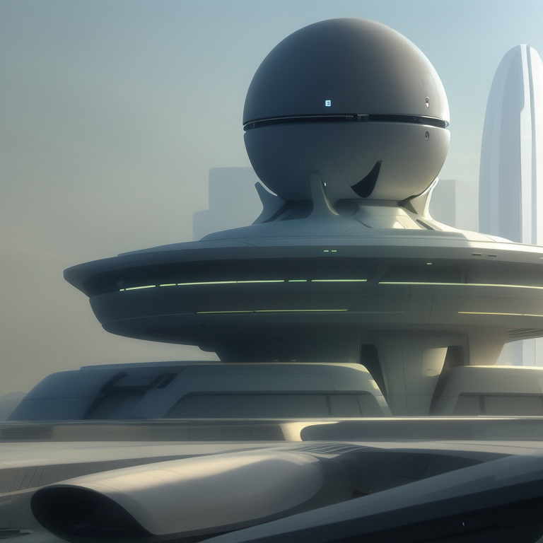 KREA AI - futuristic scifi building