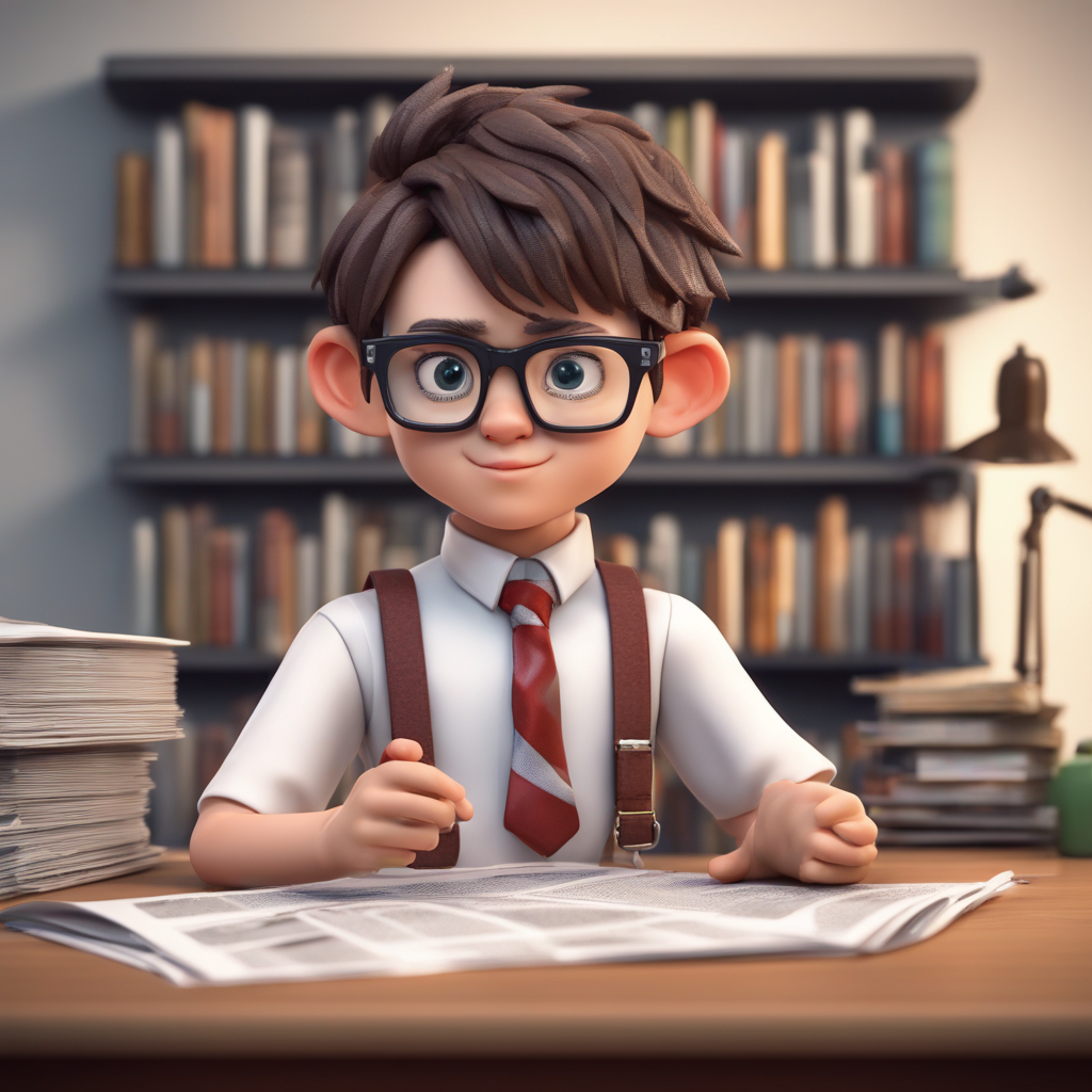 KREA AI - Create a 3D model avatar of a nerd child with big ...