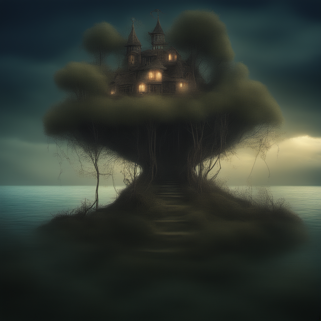 KREA AI - magical fairy fantasy island, dark abandoned, scar...