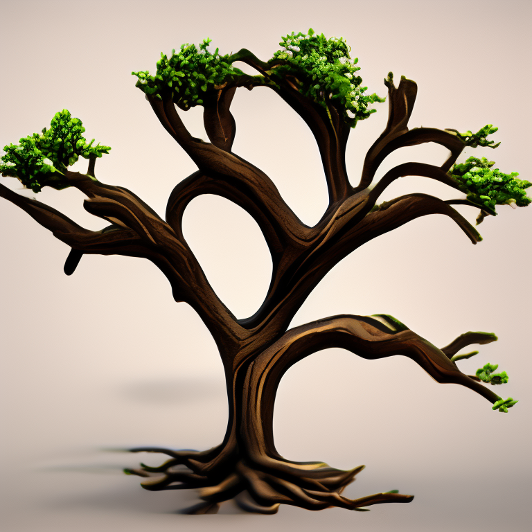 KREA AI - stylized branching tree