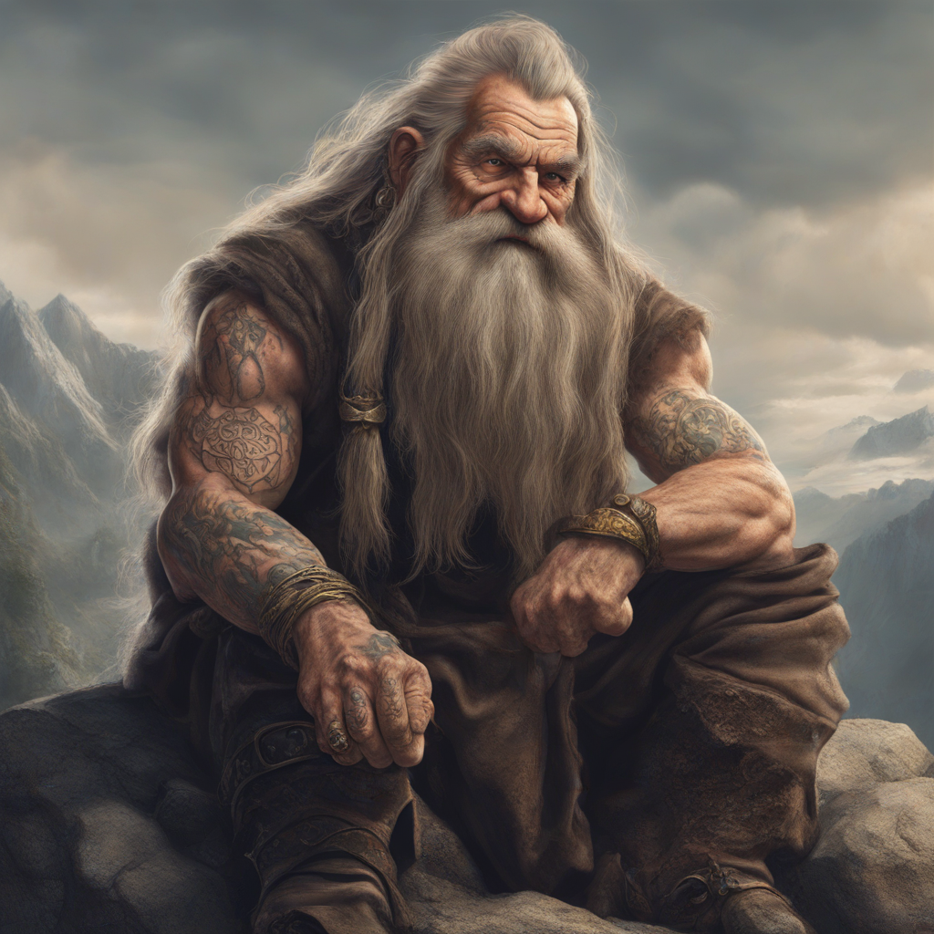 KREA AI - old dwarf medieval, adult short dwarf, on top of m...