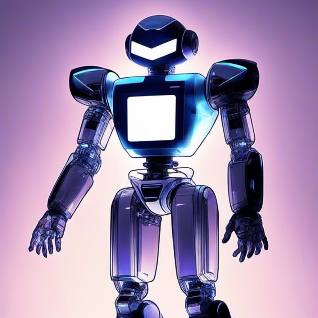 KREA AI - humanoid robot made of broken prism, glass, crysta...