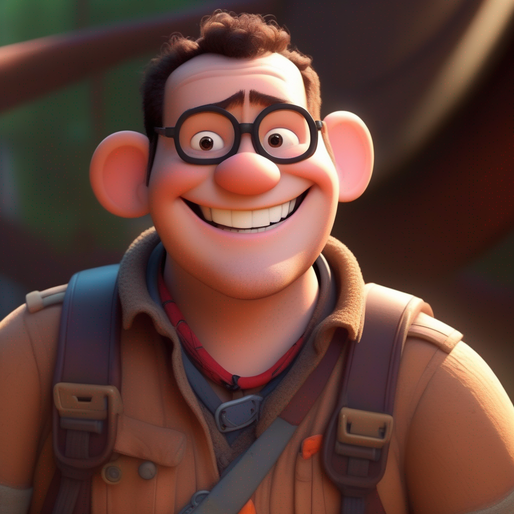 KREA AI - Close-up portrait of a Pixar-style adventurer, smi...