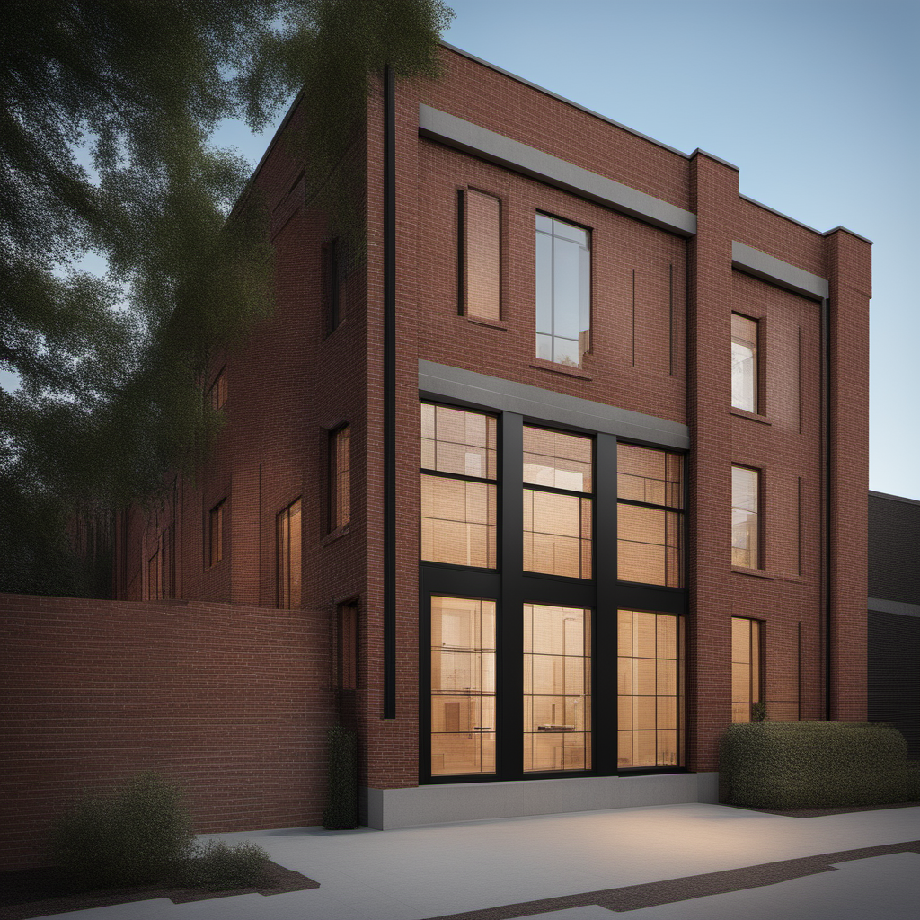 KREA AI - Residential architecture, brick exterior, lead win...