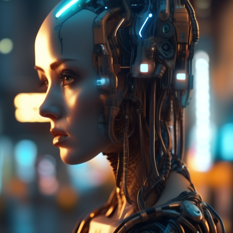 KREA AI - hyperrealistic cyberpunk girl robot. highly deta...