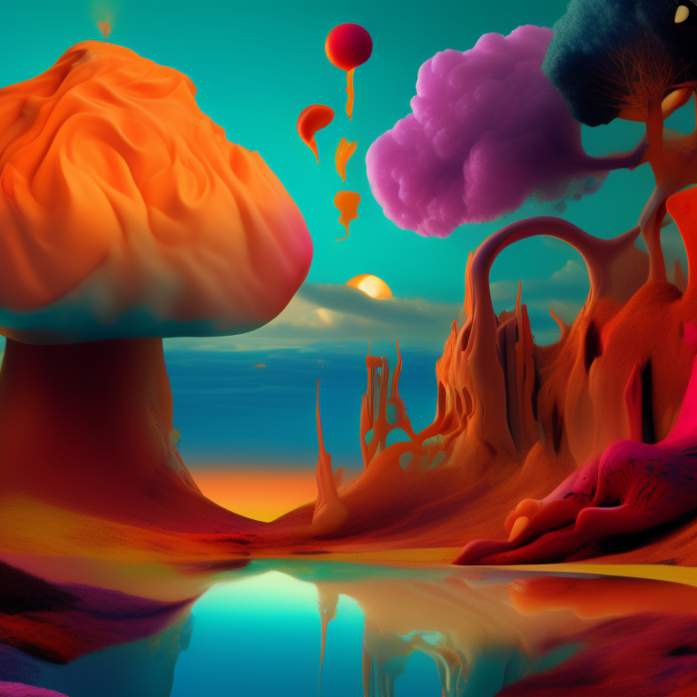 KREA AI - Create a surrealist dreamscape inspired by Salvado...