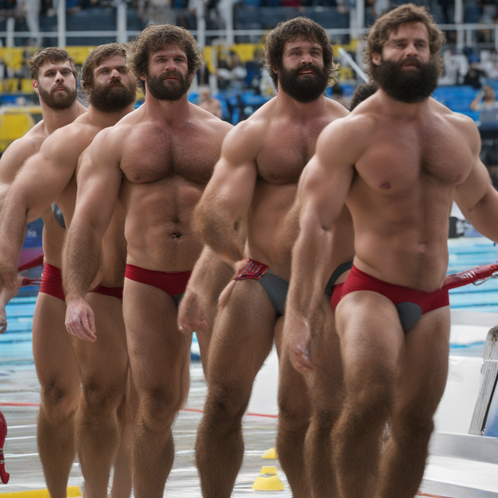 Krea Ai A Group Of Olympic Swimmers But Very Hairy Hirsut