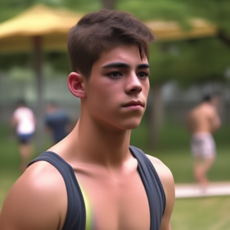 Krea Ai Un Joven Gay Atleta Musculoso Y Con Vellos En El