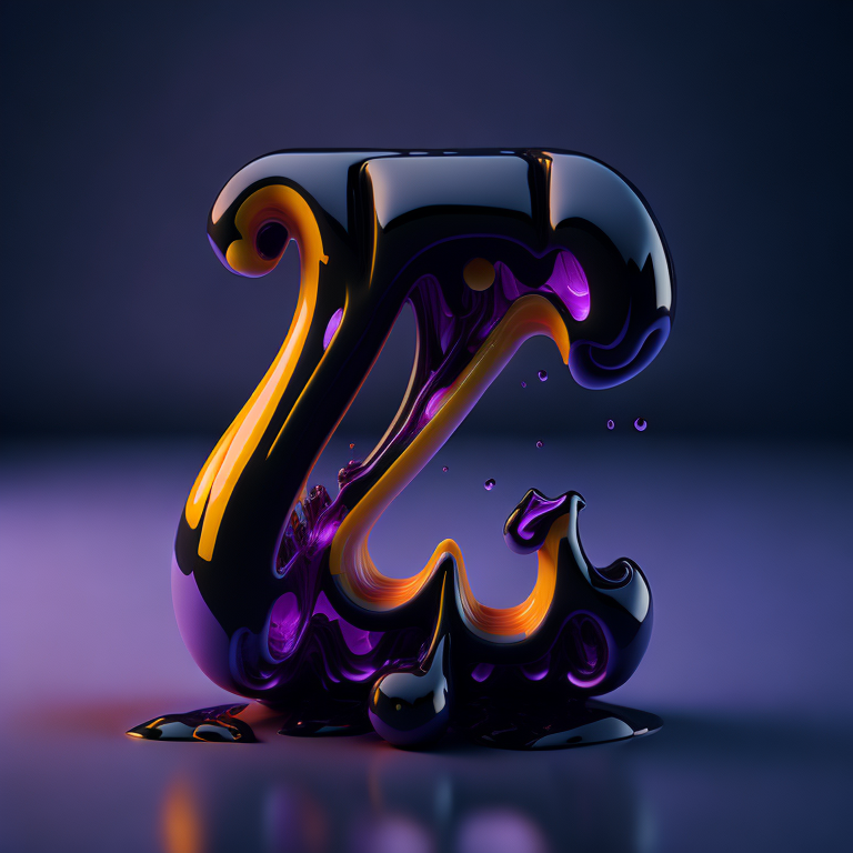 KREA AI - macro letter Z of jelly lowbrow 3d melting calligr...