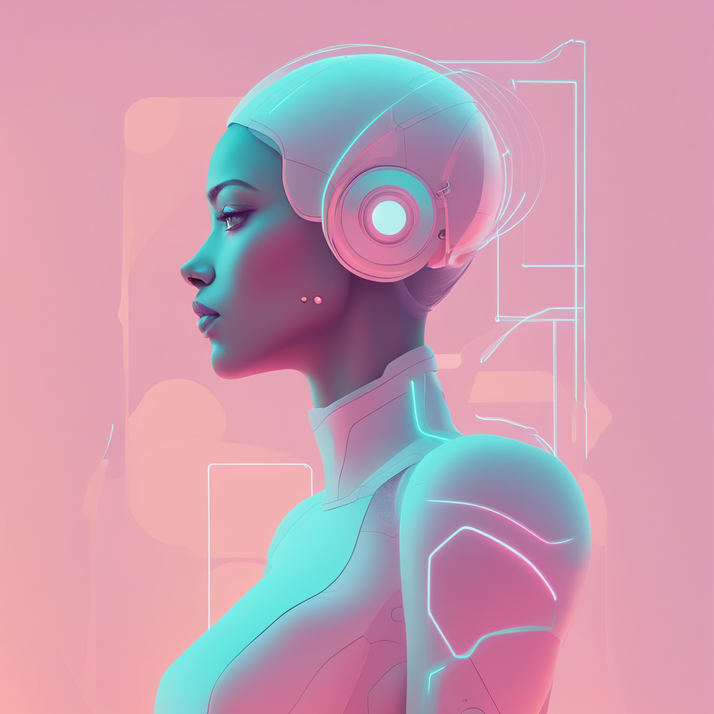KREA AI - A minimalist digital illustration of a futuristic ...