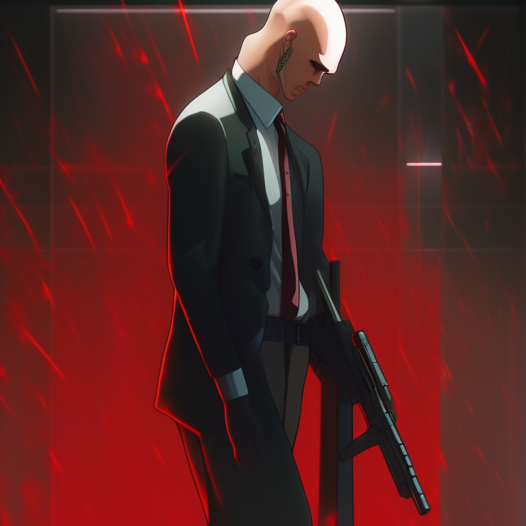 KREA AI - hitman anime