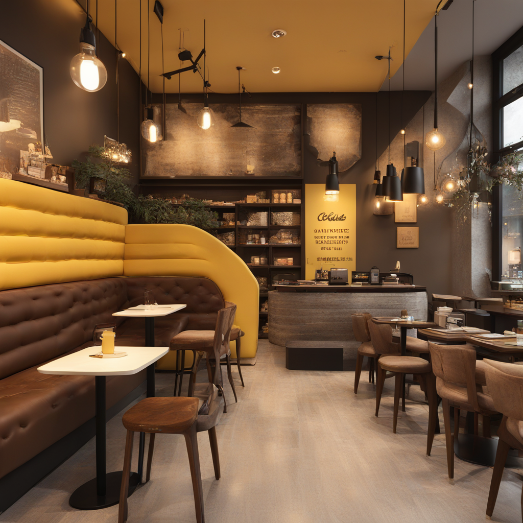 KREA AI - cozy interiour design of a chocolate cafe, cozy, 8...