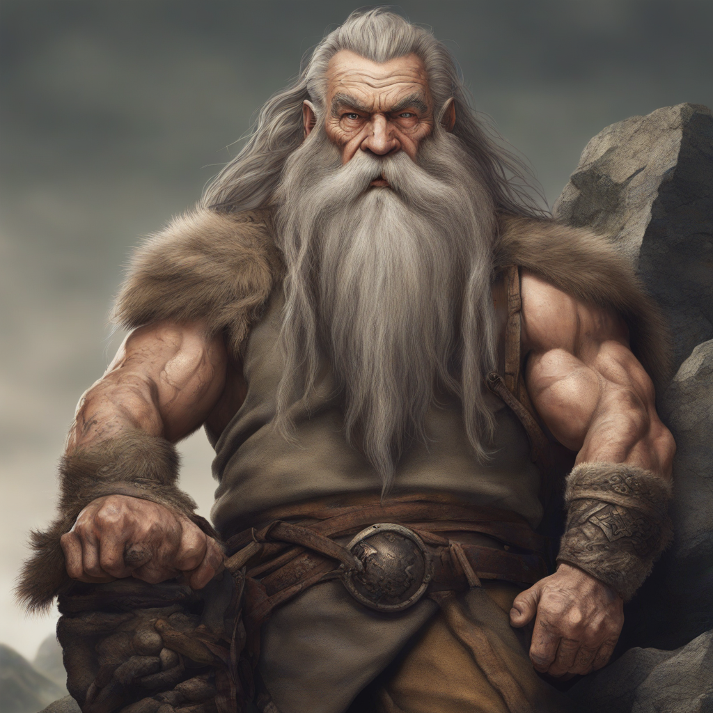 KREA AI - old dwarf medieval, adult short dwarf, on top of m...