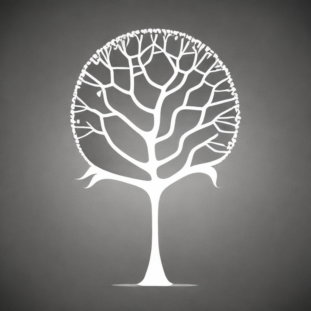 KREA AI - vector logo, neurons tree, lightbulb negative spac...