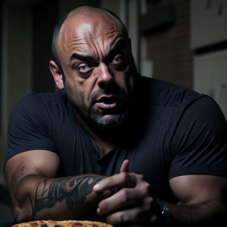 KREA AI - Joe Rogan eating pizza in France