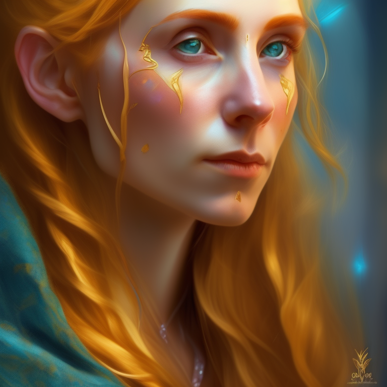 KREA AI - crystalsElf woman. thin irised cerulean eyes, rece...