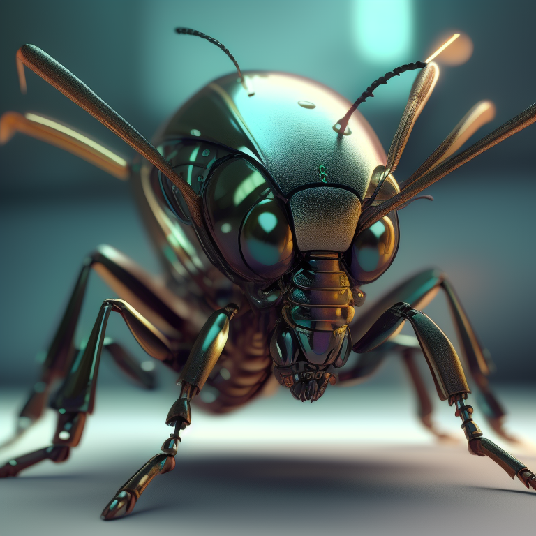 KREA AI - imaginary insect photorealistic cyber-punk