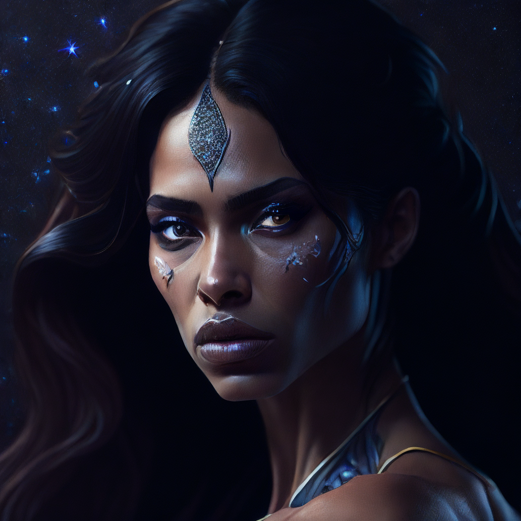 KREA AI - queen andromeda meditation in spheres & stars,real...