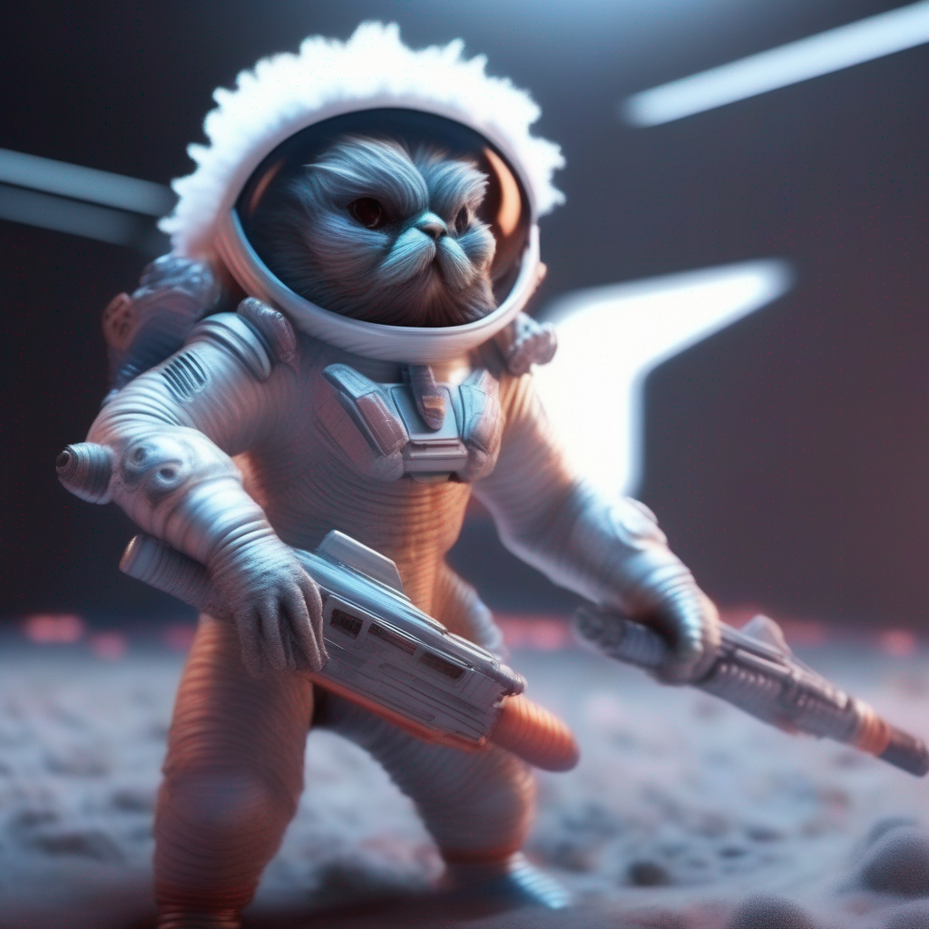 KREA AI - fluffy alien warrior on a space battle, astronaut ...