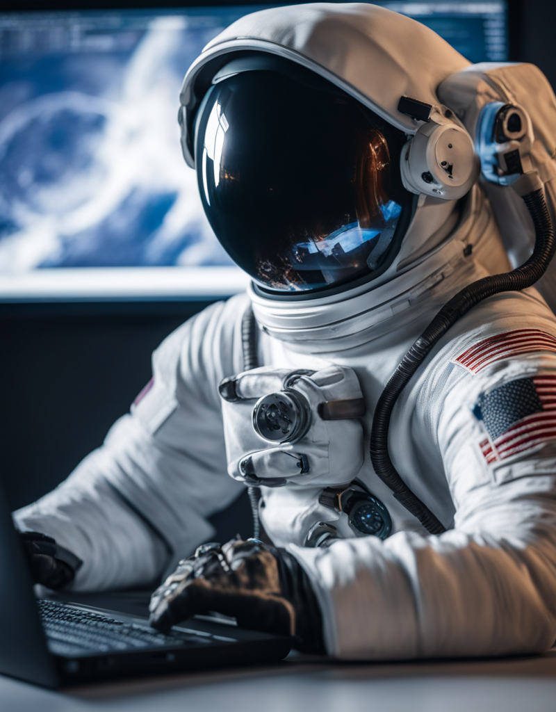 Krea Ai Realistic Astronaut Java Developer Coding In Front
