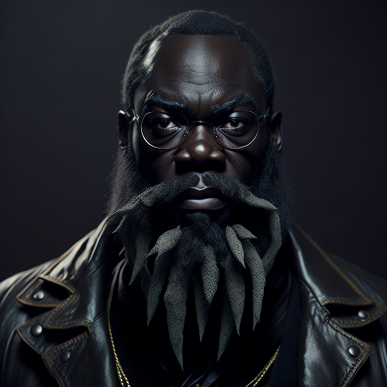 KREA AI - albus dumbledore, black skin, mad max style, wizar...
