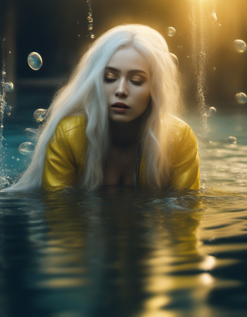 KREA AI - Sad Beautiful Goddess Tears, Sun, Light Skin, Lon...