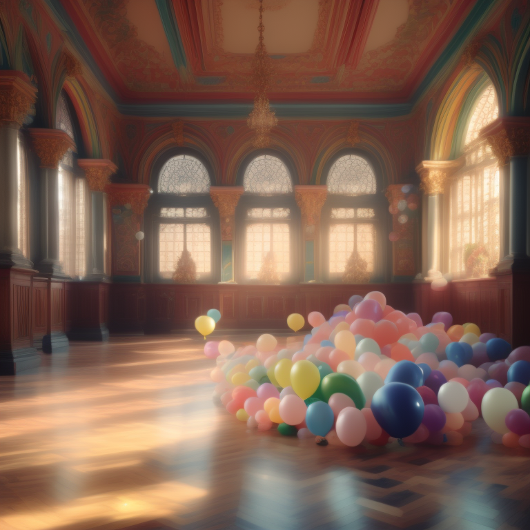 KREA AI - An ornate British court filled with multi-colored ...