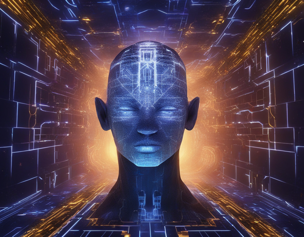 KREA AI - cyber realm blending, ancient creation realms, an ...