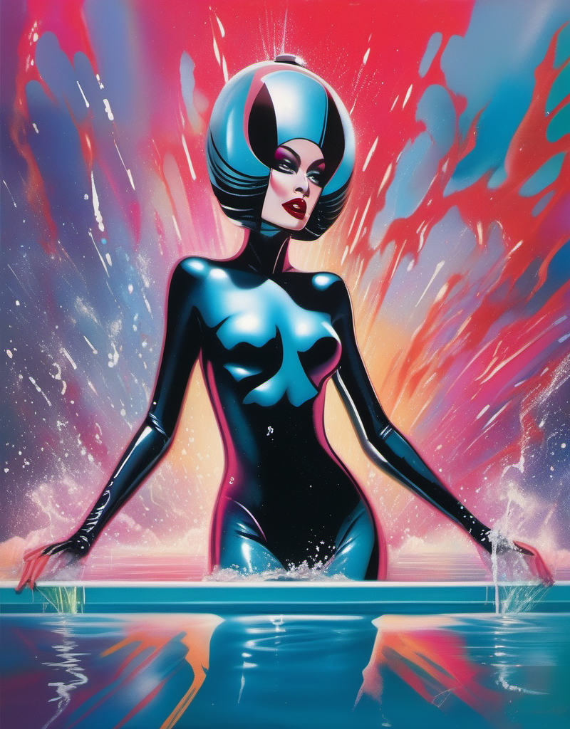 Krea Ai Illustration Of An Woman Wearing A Bold Alien Mak